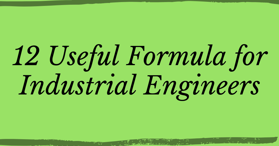 12 Useful Formula for Industrial Engineers in Garment Manufacturing ...