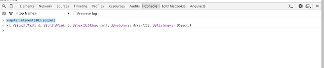 プログラマーの雑記 Angularjs ブラウザのコンソールでscope変数を出力する方法