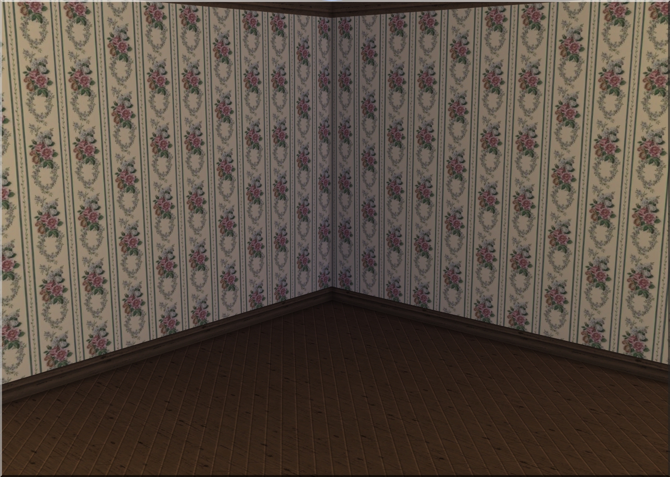 Arda Sims: Vintage Stripe Wallpaper Set - TS4