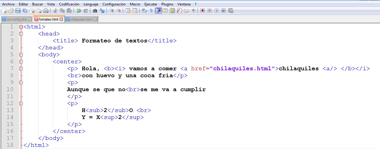 Ejemplo de Formateo de Textos