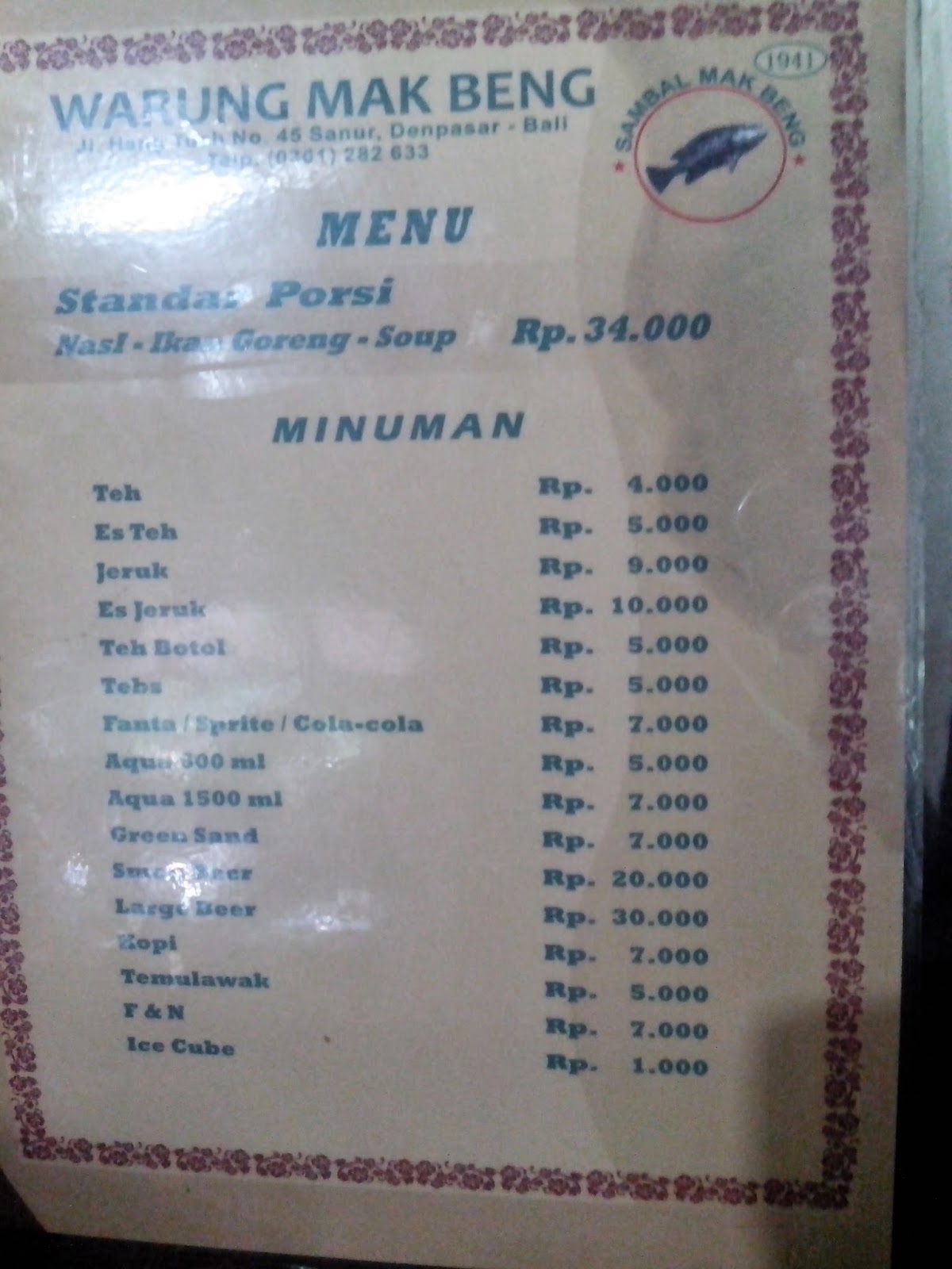 Warung Makan Mak Beng Sanur - Objek Wisata