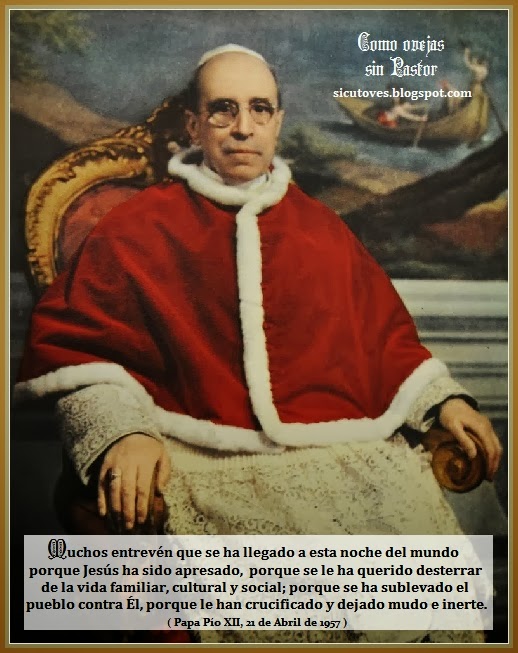Como ovejas sin Pastor: EL ÚLTIMO PAPA CATÓLICO: PÍO XII, PASTOR ANGELICUS
