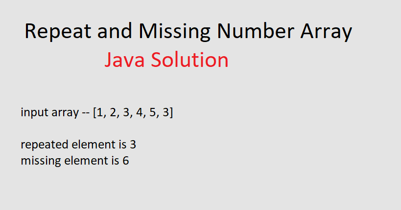 Repeat and Missing Number Array | The Coding Shala Repeat and Missing Number Array | The Coding Shala