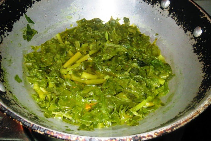 ಅಡಿಗೆ - Adige: Black Channa - Malabar Leaves (Basale soppu) Curry