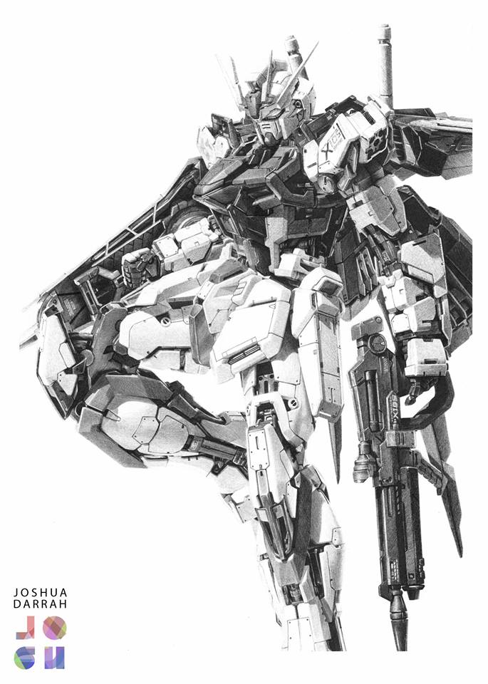 Hyper Realistic Ball Point Pen Drawing of MG Aile Strike Gundam by ...