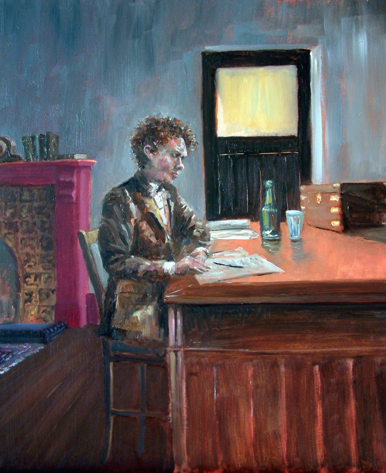 Carmarthen Artist: Dylan Thomas in the Boathouse Laugharne
