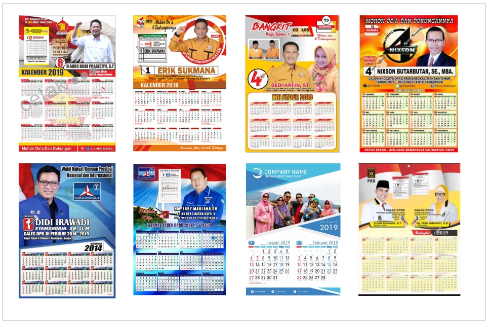 Jasa Desain KALENDER PARTAI MURAH 100Rb - Corel DRAW