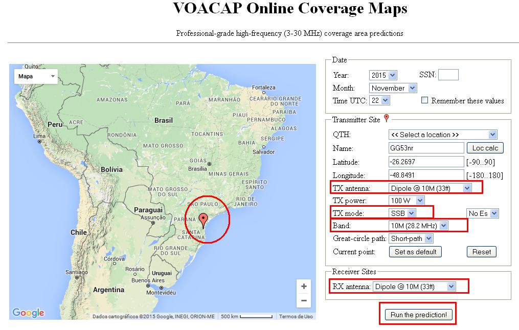 RÁDIO E ANTENA: VOACAP - MAPA DA PROPAGAÇÃO EM TEMPO REAL PARA SUA REGIÃO