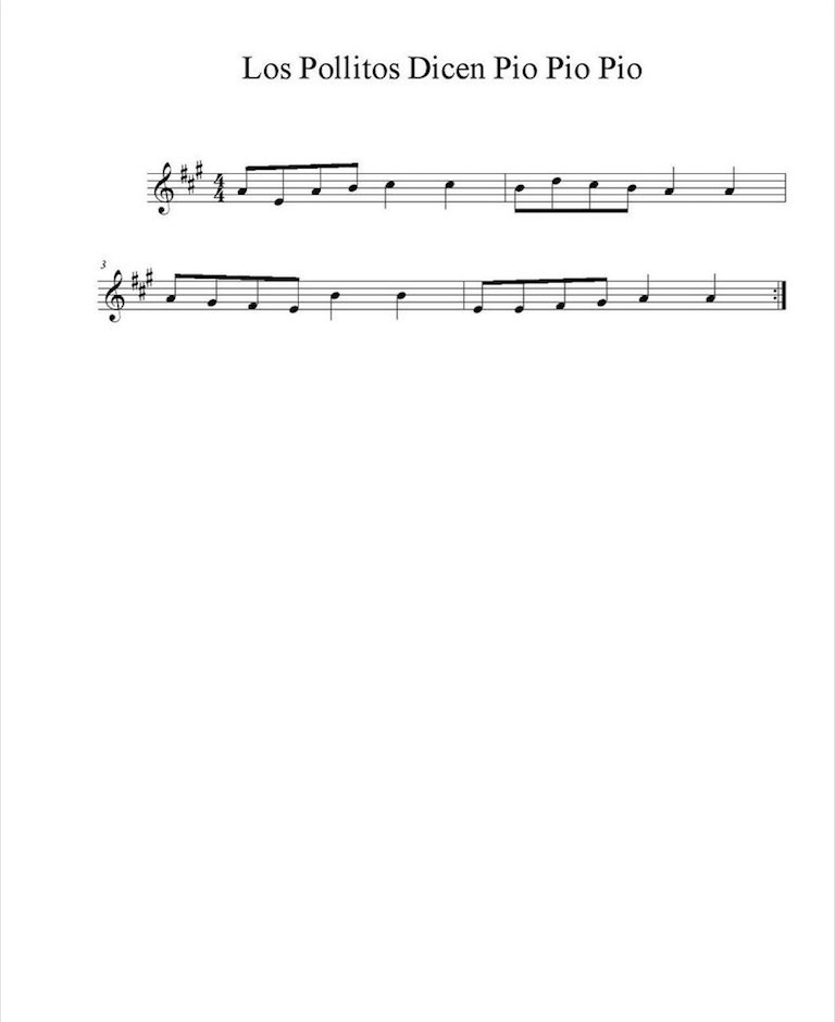Popular - Los Pollitos Dicen (Pio Pio Pio) | Partituras para Trompeta