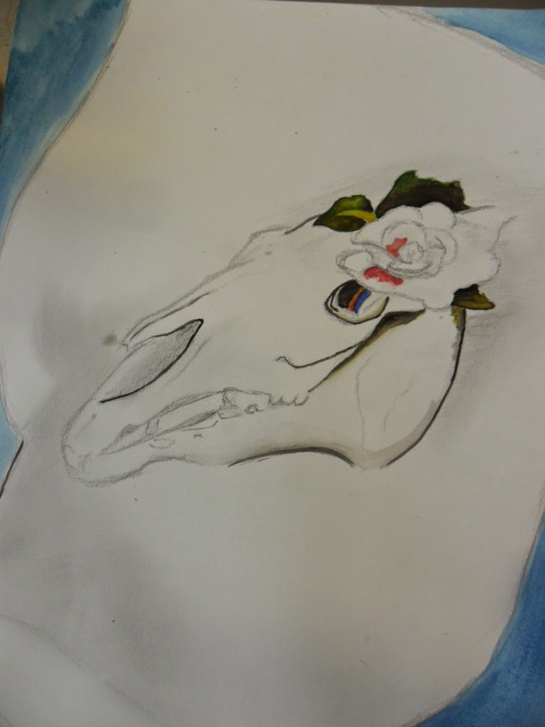 Mrs Arty Adams: Year 10B GCSE skull studies