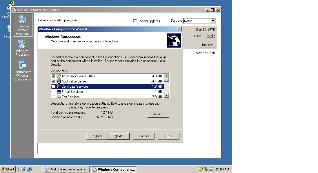 Configure Local Certification Authority on Windows Server 2003
