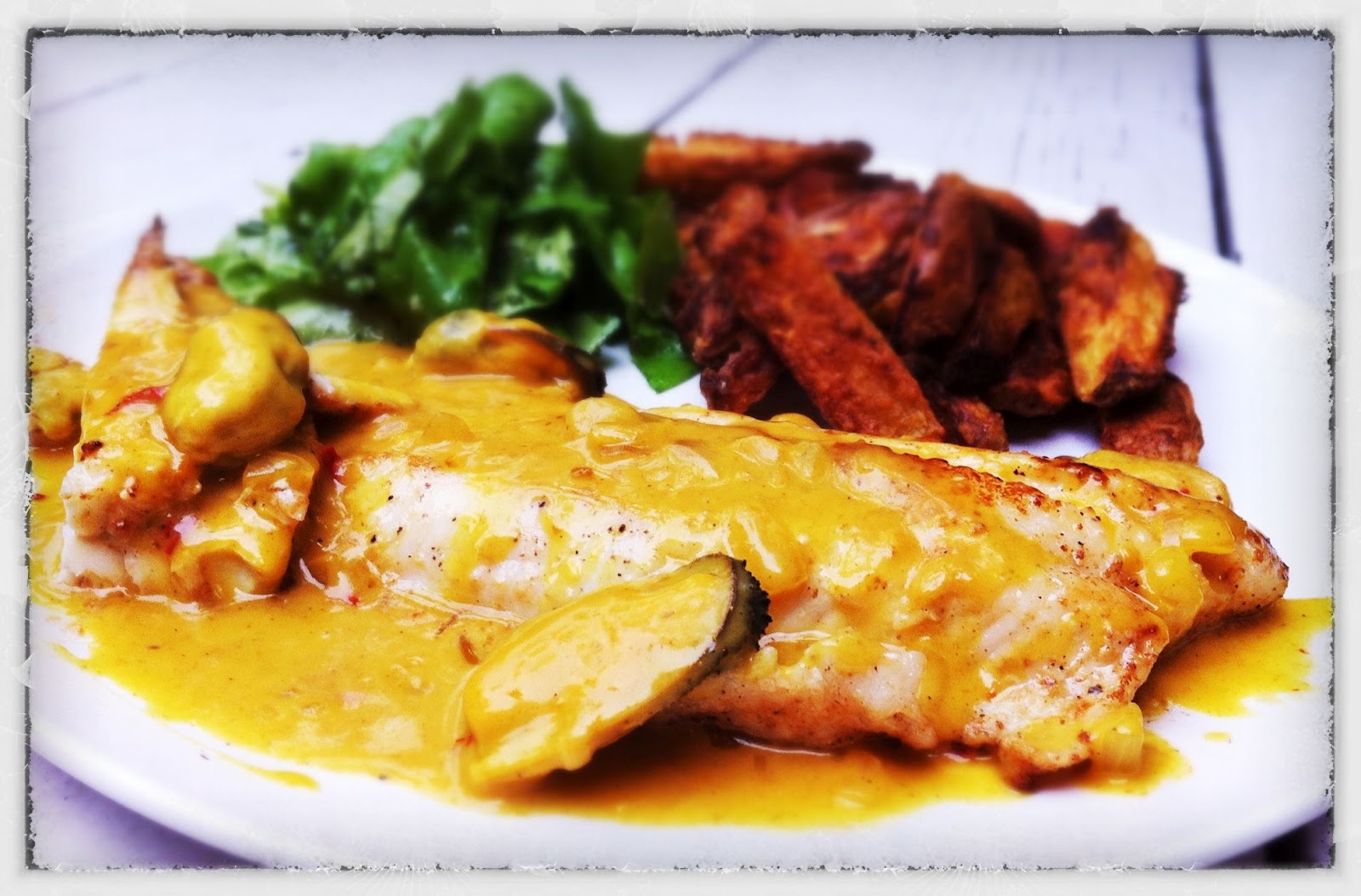 Food & More: Zeewolf filet met pittige kerriesaus en mosseltjes