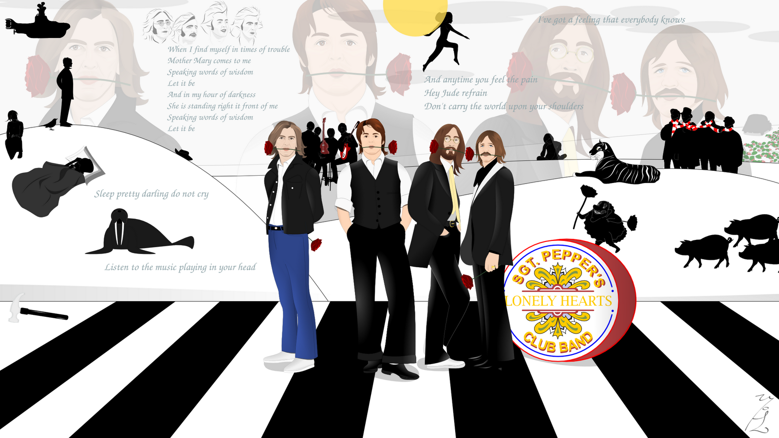 Cartoon Pictures of The Beatles