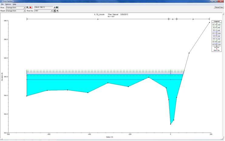 Can hec ras be used to determine cross section area over numerous ...