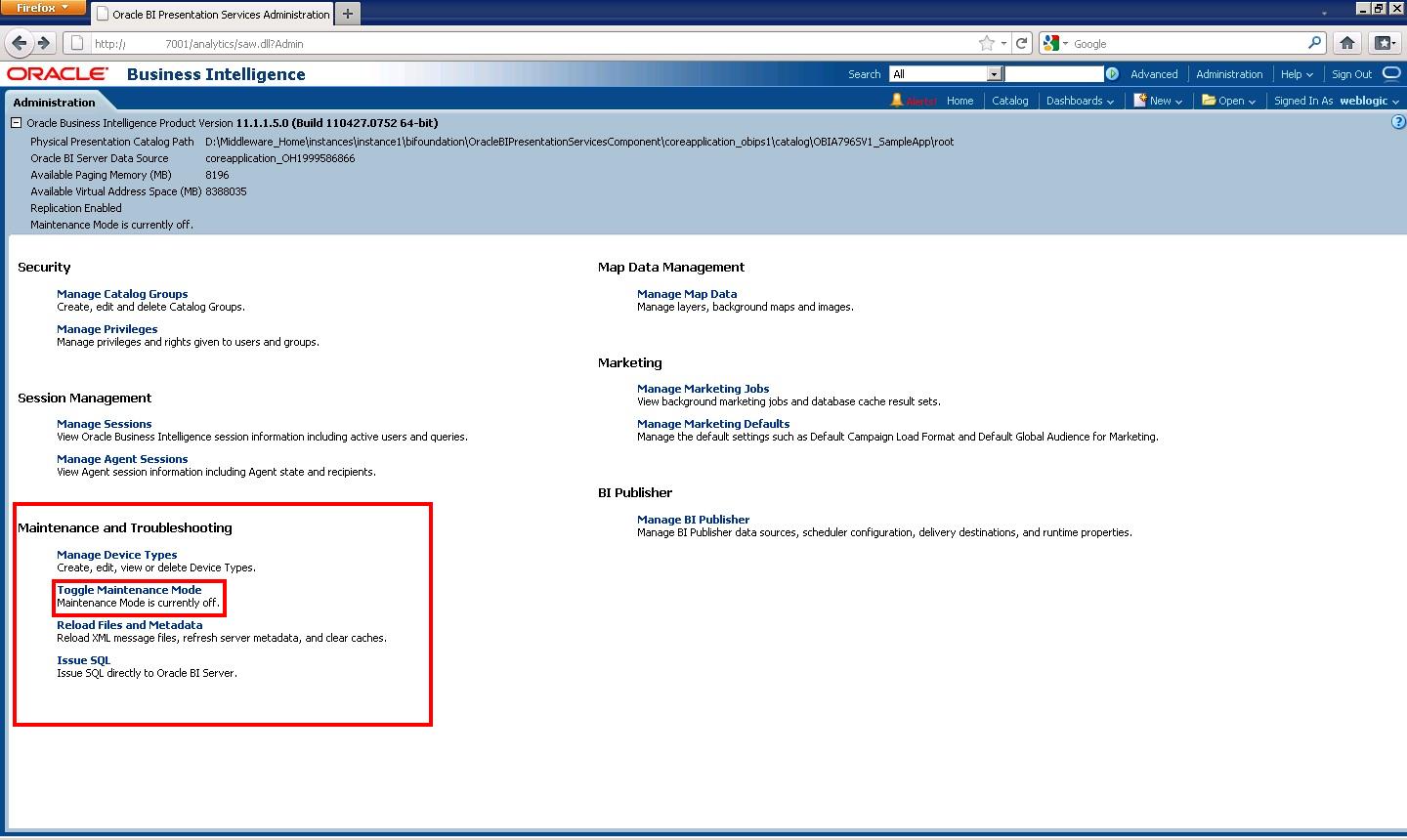 OBIEE Q&A: OBIEE- Maintenance Mode OBIEE Q&A: OBIEE- Maintenance Mode