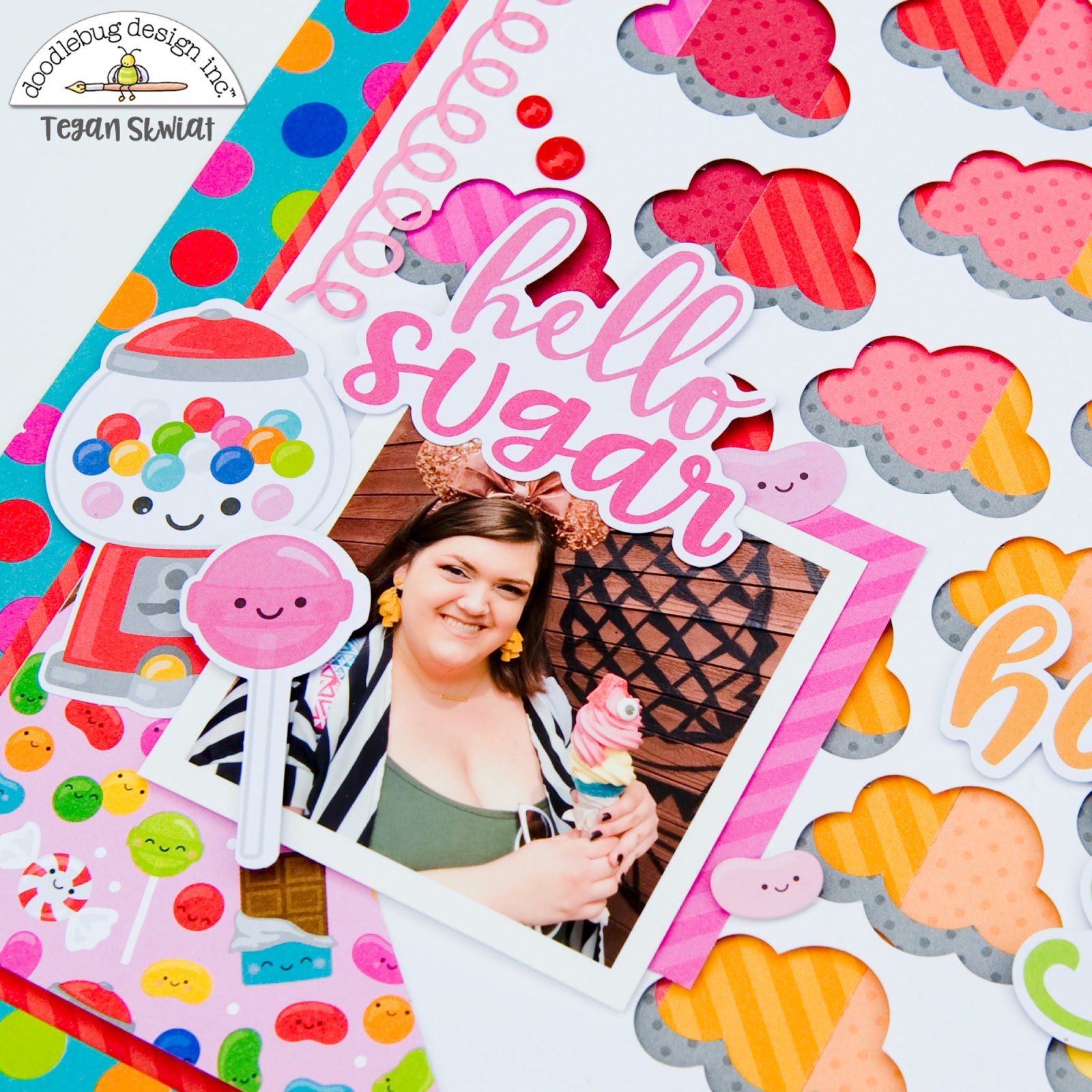 Doodlebug Design Inc Blog: A RAINBOW OF COLORS | Layout with Tegan