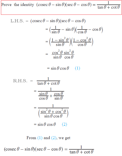 OMTEX CLASSES: Prove the identity (cosecθ – sinθ )(secθ – cosθ ) = 1 ...