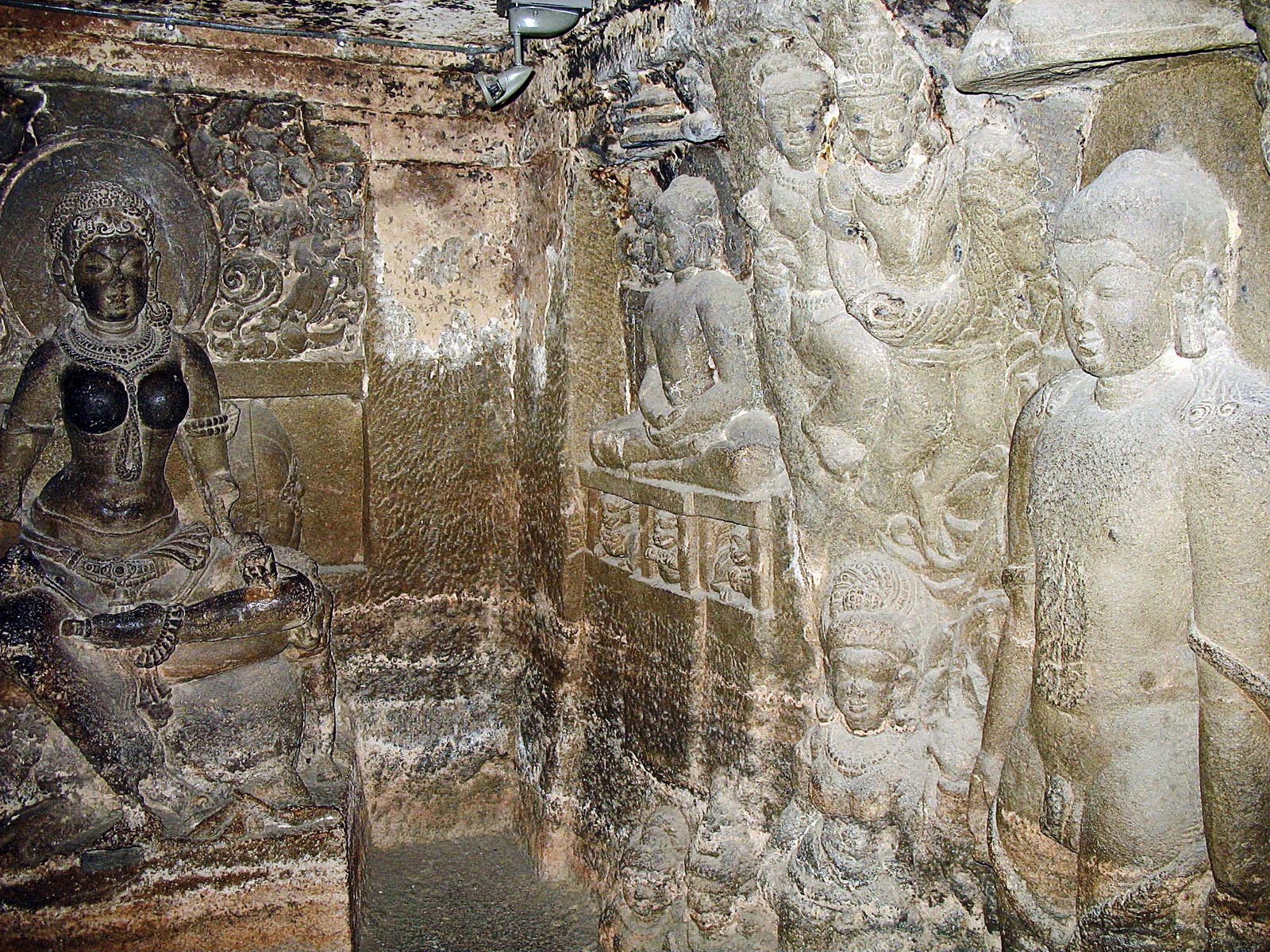 Stock Pictures: Ellora Frescoes and Sculptures