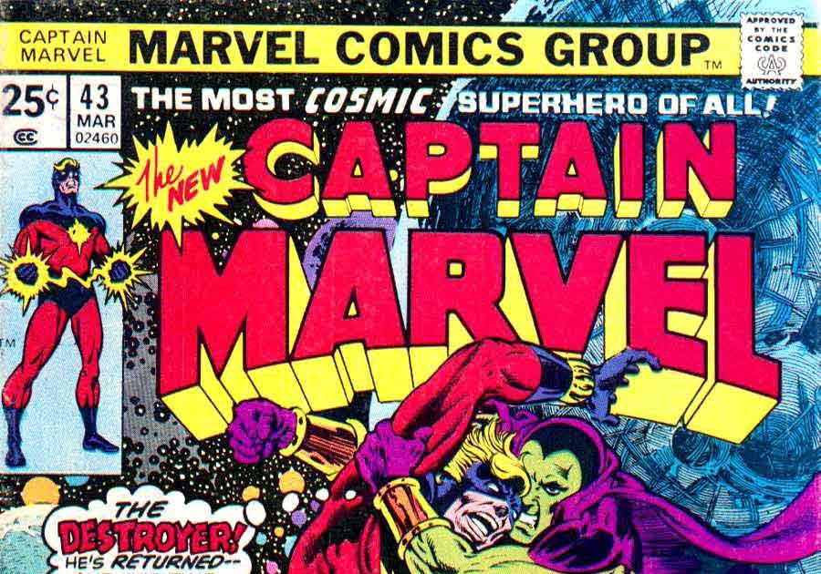 Captain Marvel v2 #43 - Bernie Wrightson cover - Pencil Ink