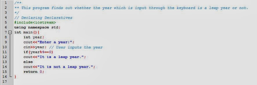 Programming Chunks C Program That Finds Out Whether The Year Is Leap Year Or Not When It Is