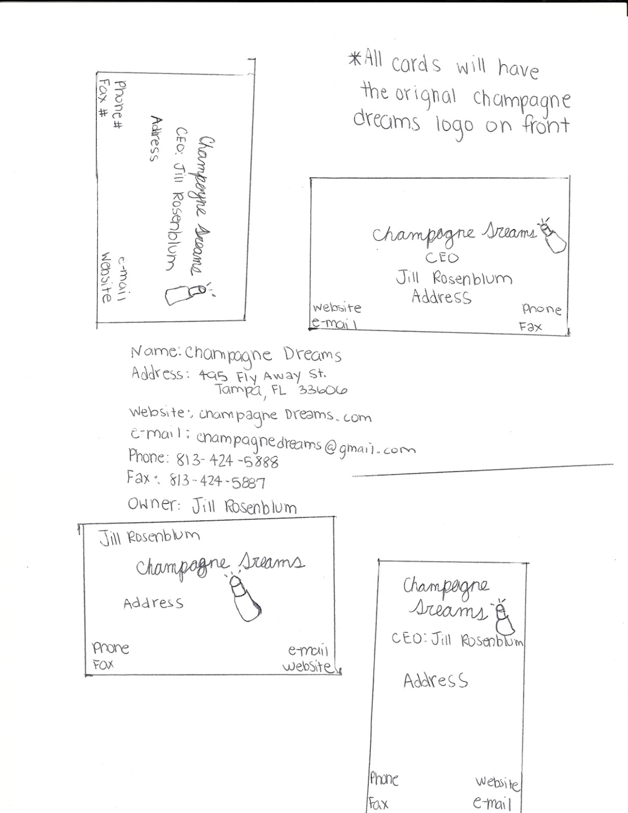 Oh No! It's Jill Rosenblum's Blog: Business Card Sketches