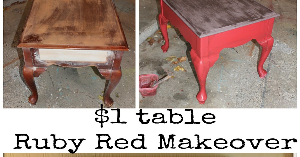ART IS BEAUTY: $1 table gets a ruby red makeover..Trashed to treasure