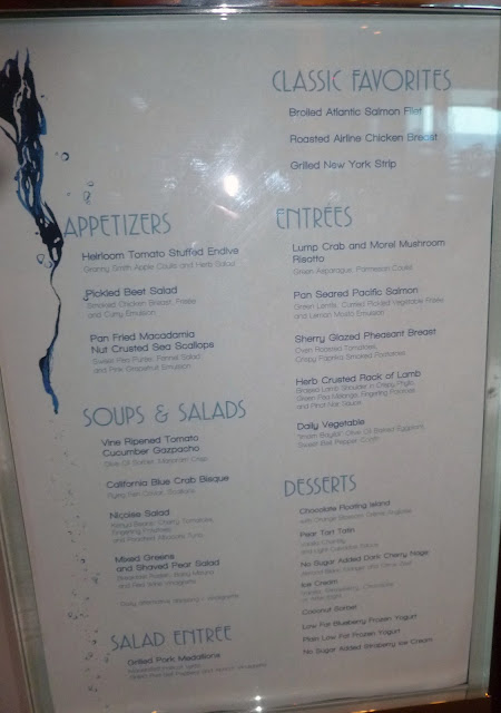 Transatlantic on Solstice from a Celebrity Newcomer: Blu menus