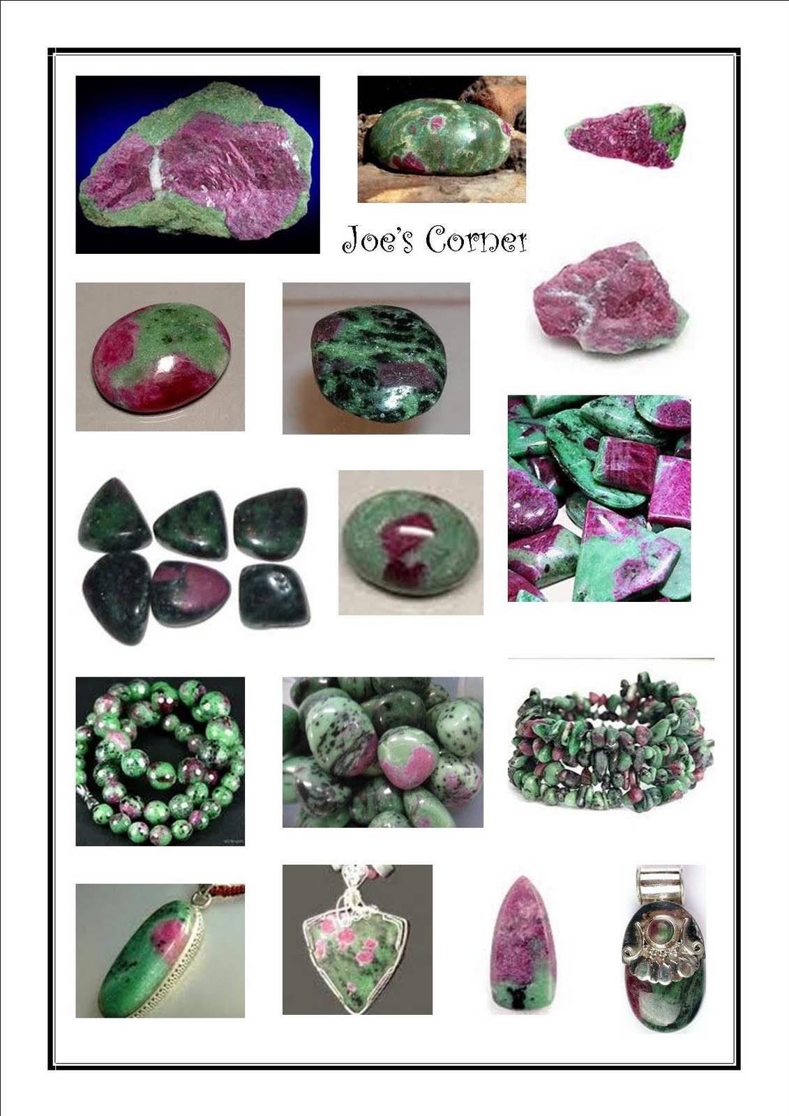 Gemstone Healings & Energies: Ruby within Zoisite / Anyolite