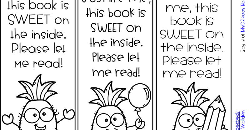 Ms. O Reads Books: Pineapple Bookmarks