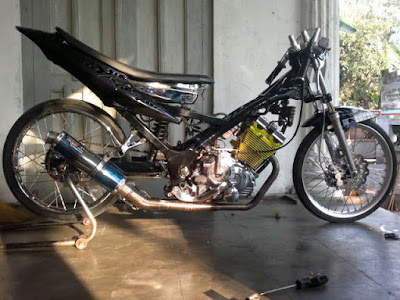 cara seting motor drag satria fu