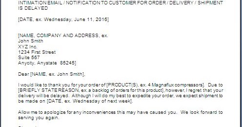 Delay Notification Letter