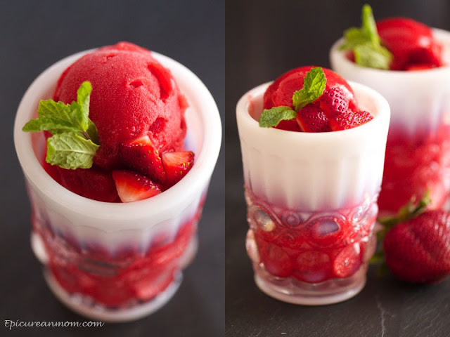 Epicurean Mom: Strawberry Sorbet {Sorbet Cookies}