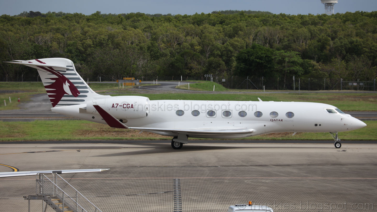 Far North Queensland Skies: Qatar Executive Gulfstream G650 A7-CGA arrives