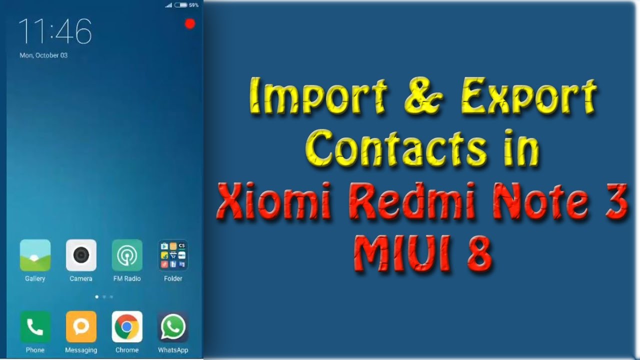 USREF: Import Sim Contacts on Miui 7 or Miui 8 -- Redmi Note 3
