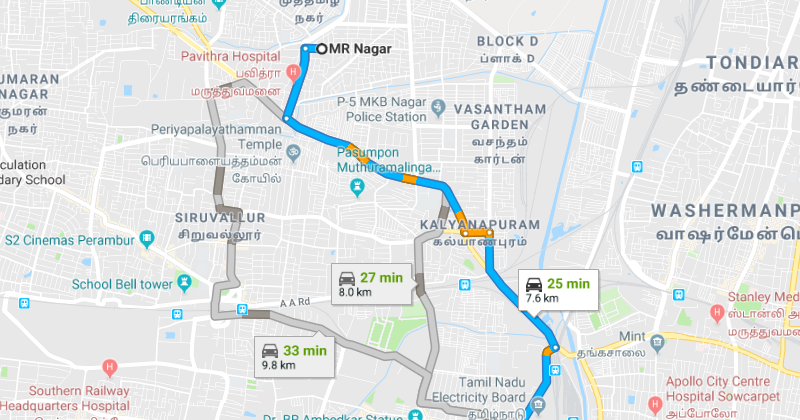 MR Nagar - Chennai Central - Share Auto Routes – Chennai - Share Auto