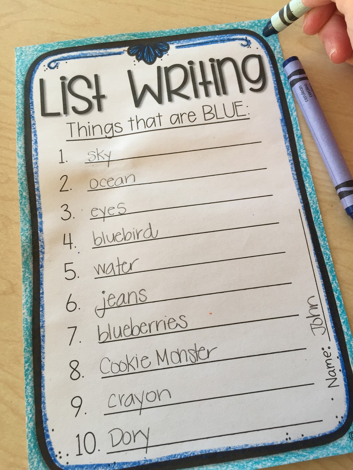 Teaching With Terhune: List Writing Prompts and Extension Activities