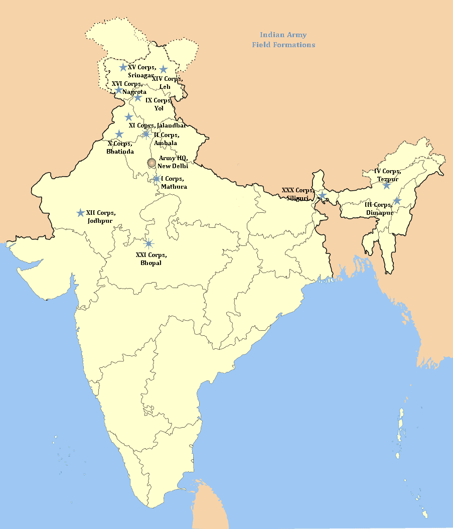 Eppur Si Muove !: Indian Army Corps (Geographical Commands Not Shown)