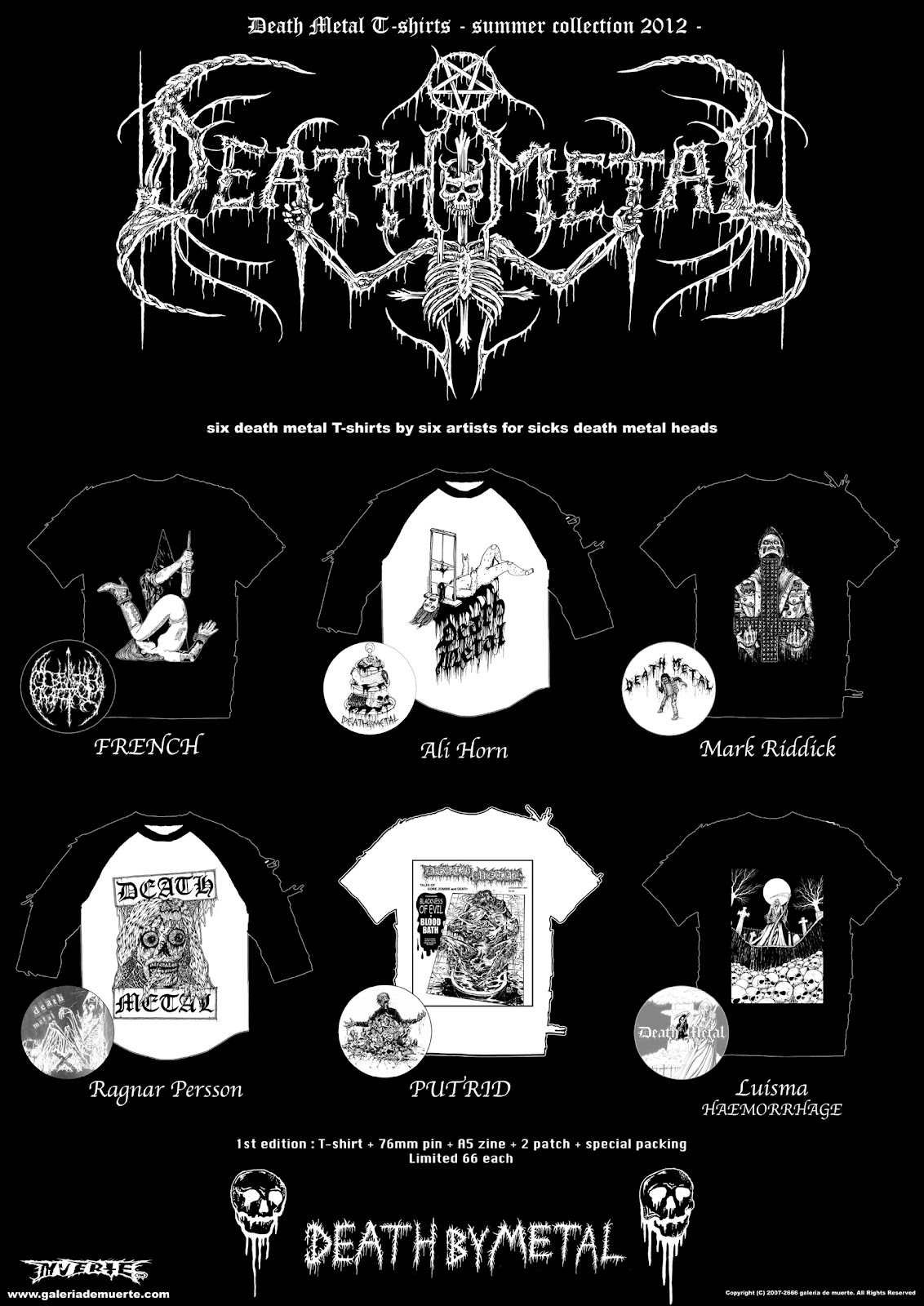 DEATH BY METAL by galeria de muerte: 6 x DEATH METAL T-shirt