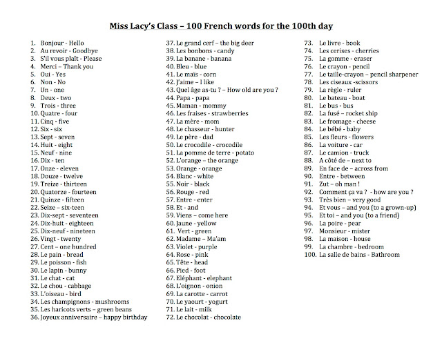 Bryn Mawr Class Of 2028 Blog French 100th Day 100 French Words bryn-mawr-class-of-2028-blog-french-100th-day-100-french-words