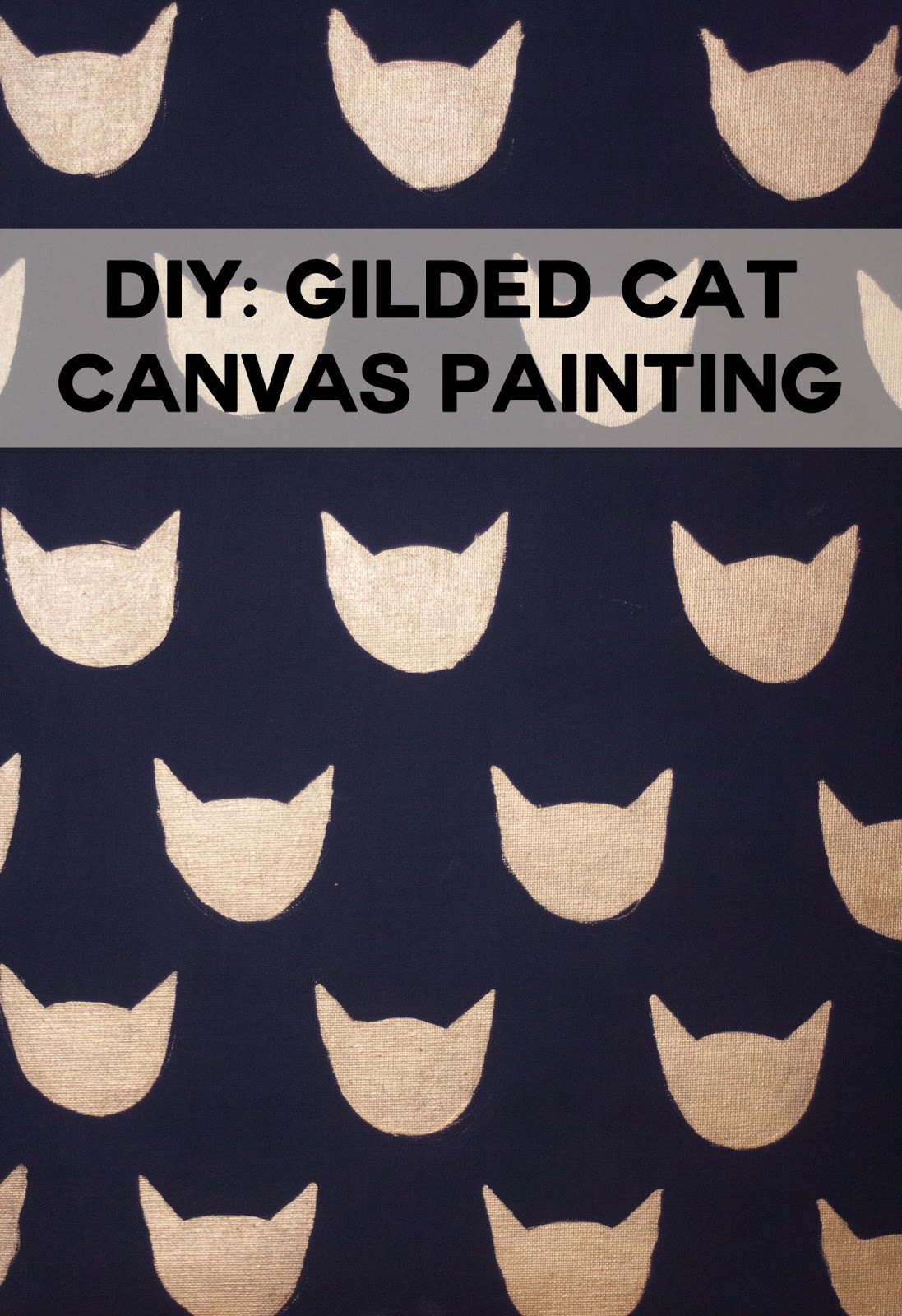 Gilded Cat Canvas Painting