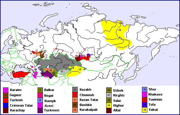 KARAKALPAKSTAN BLOG: Map of the Turkic Peoples