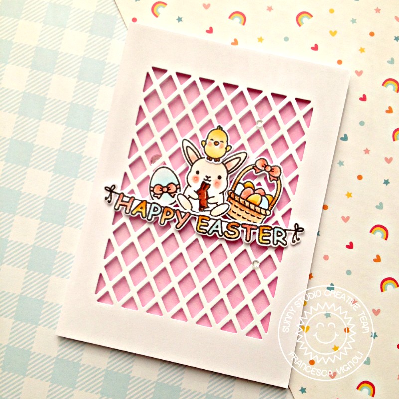 Sunny Studio: Frilly Frame Dies Cards with Franci and Mona