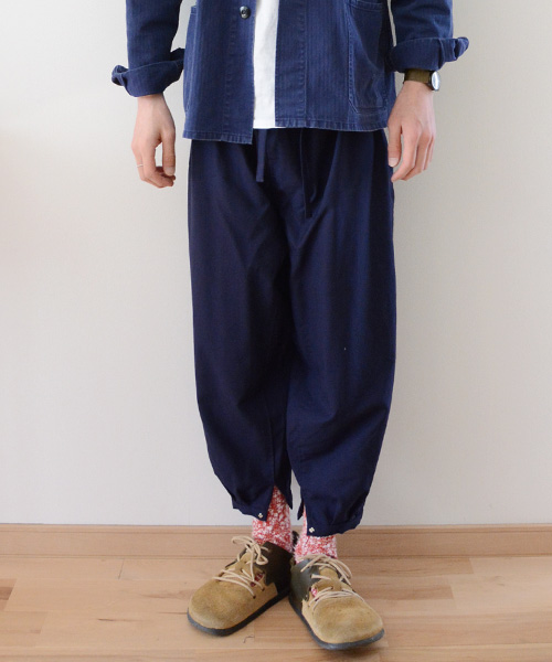 Monpe Pants Japanese Vintage Farming Work Wear Navy