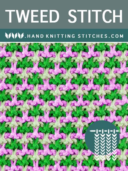 Tweed Slip Stitch Pattern - Hand Knitting Stitches
