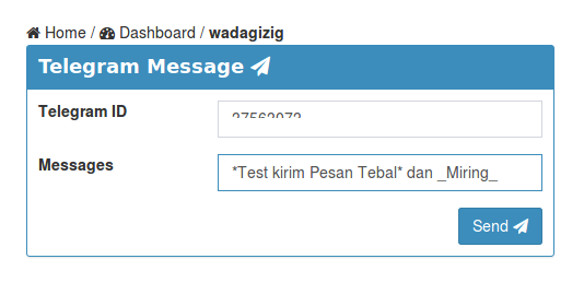 PHP - Membuat Form untuk Mengirim Pesan dengan Telegram Bot