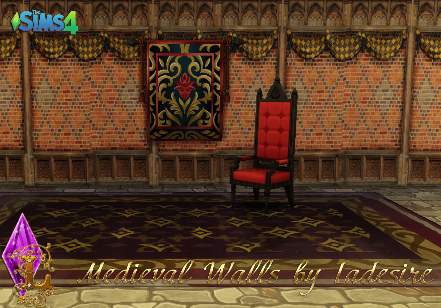 Ladesire's creative corner): TS4 - Medieval Walls by Ladesire
