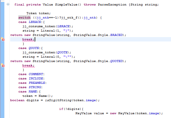 Consoli Tech: JavaCC Modern Mode - How to resolve unreachable statement ...
