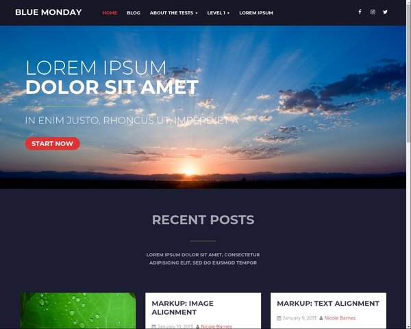 Blue Monday Free Wordpress Theme - Template Forest