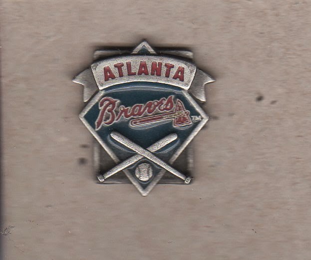 baseball pin collection display collecting : MLB Atlanta Braves pewter pin