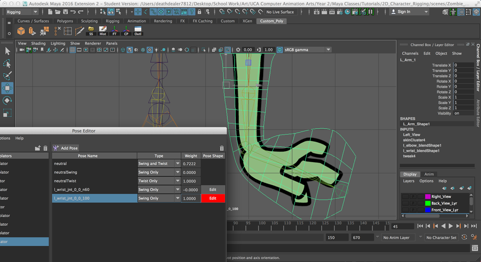 Deanna Crisbacher : Maya 2D Character Rigging: Corrective Blend Shapes ...